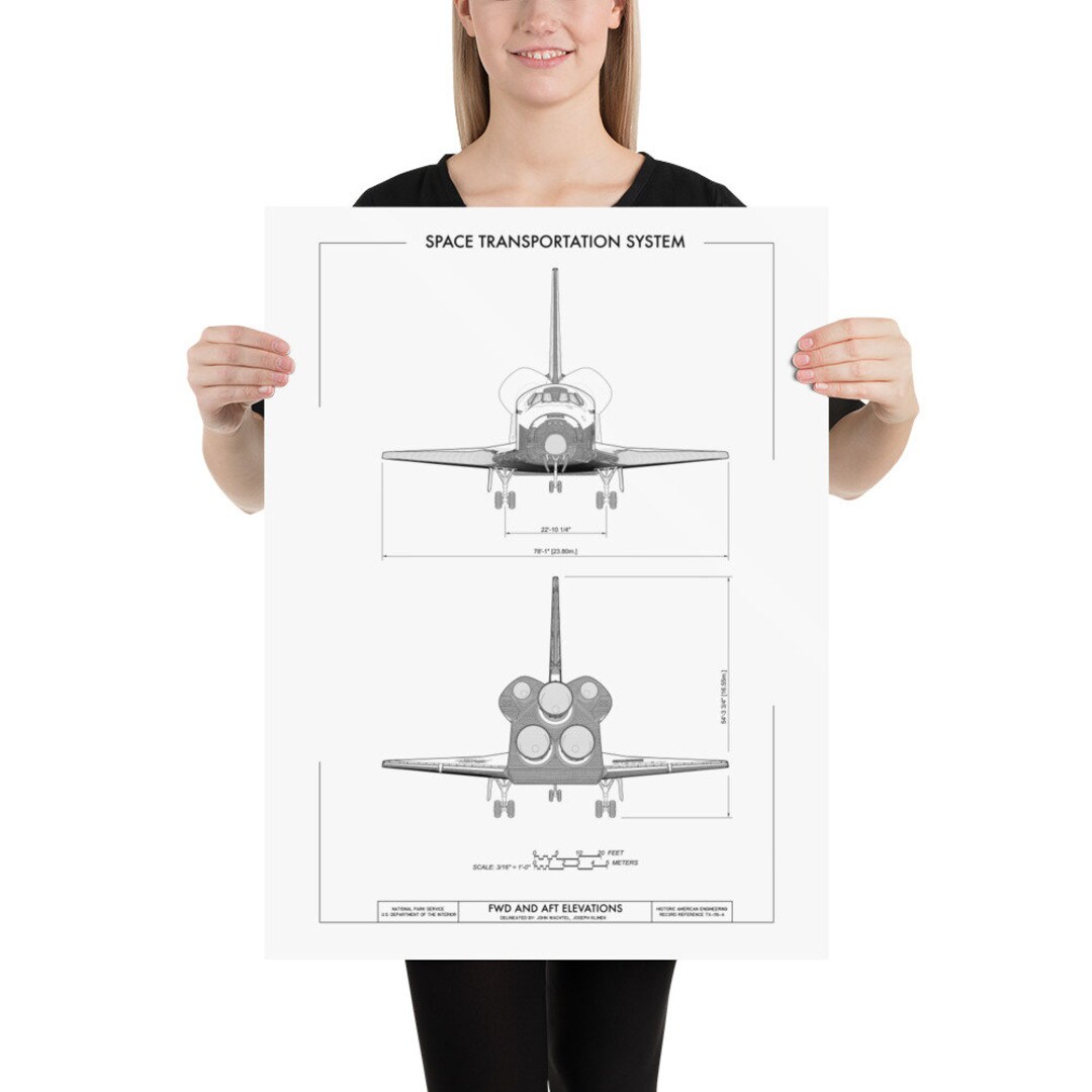 NASA Space Shuttle: Orbiter Forward and Aft Views technical - Etsy