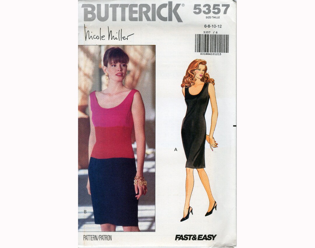 Vintage Nicole Miller Butterick # 5357 Desinger Womens Sleeveless ...
