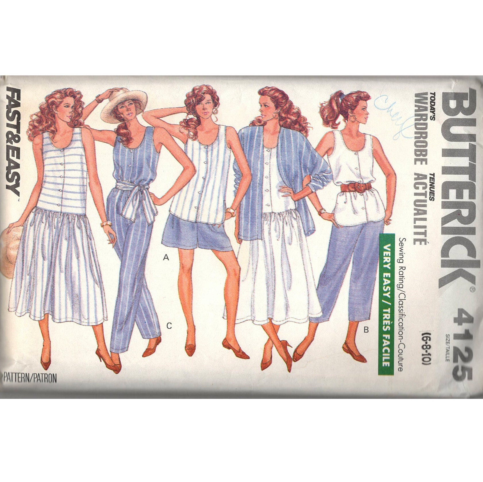 Butterick Vintage Sewing Pattern #4125/ "wardrobe" Pattern/ Complete ...