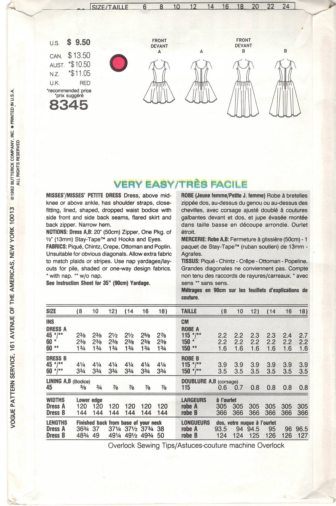 Very Easy Vogue Vintage Sewing Pattern #8331/ Skirt/ Flared/ Fun/ Size ...