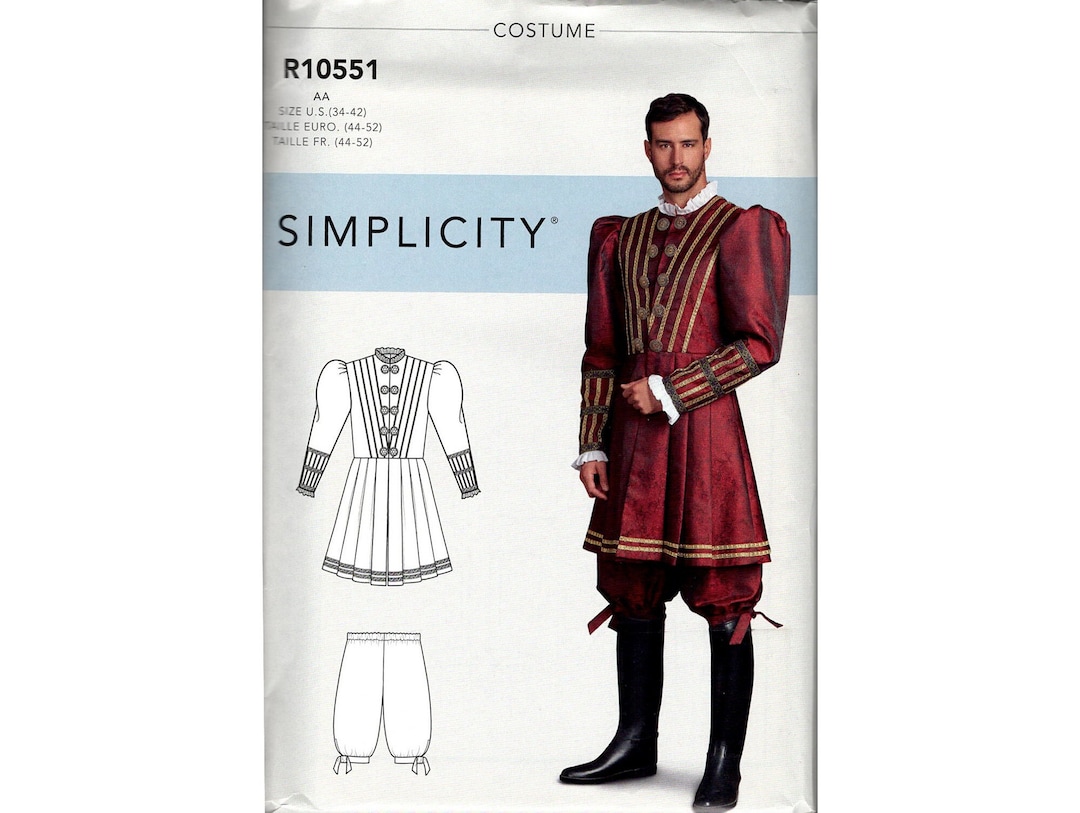 Simplicity Mens Costume Sewing Pattern/ Doublet & Pantaloons/ Jacket ...