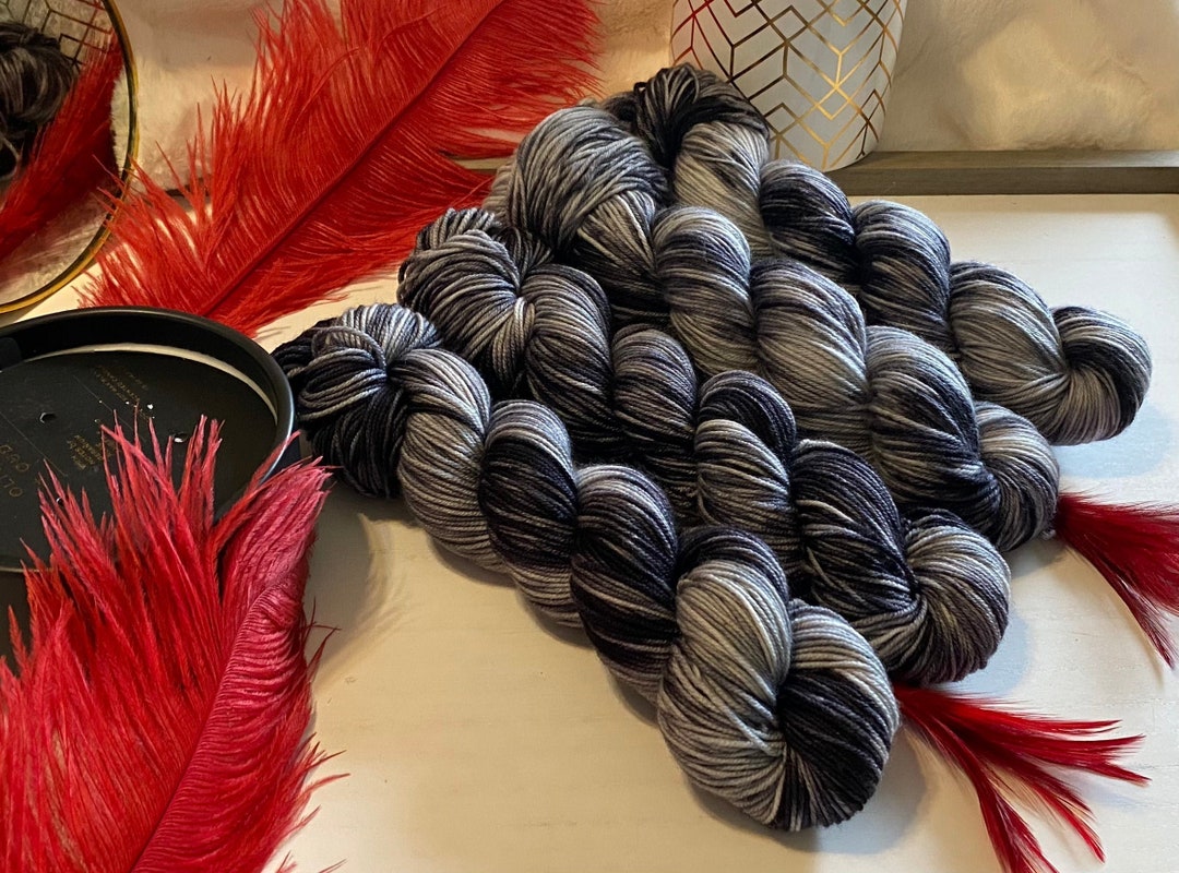 Hand Dyed Wool Yarn: Fog Variegated Black and Gray - Etsy