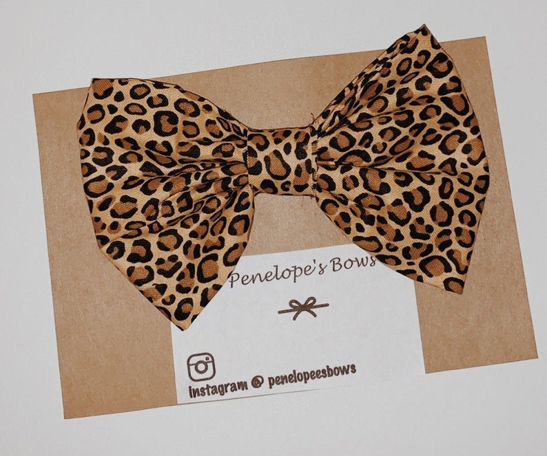 Cheetah Fabric Bow - Etsy