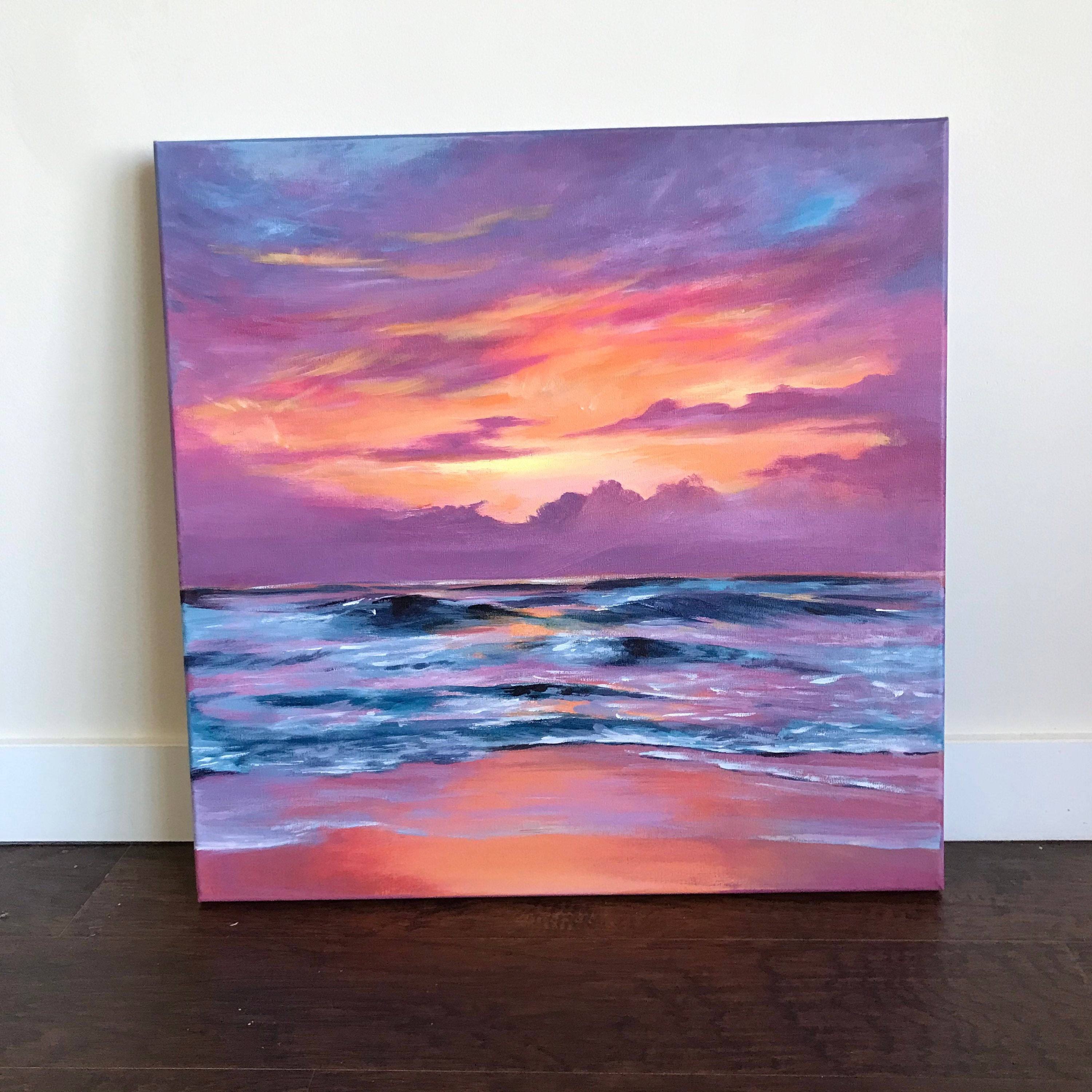 Ocean Sunset Acrylic Painting