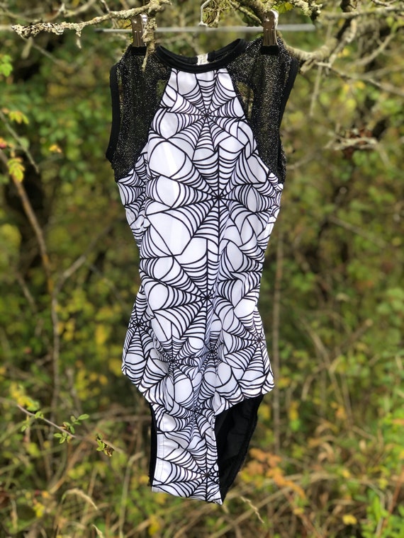 Halloween Leotard Spiders Web Jayney Tie Leotard Dance - Etsy