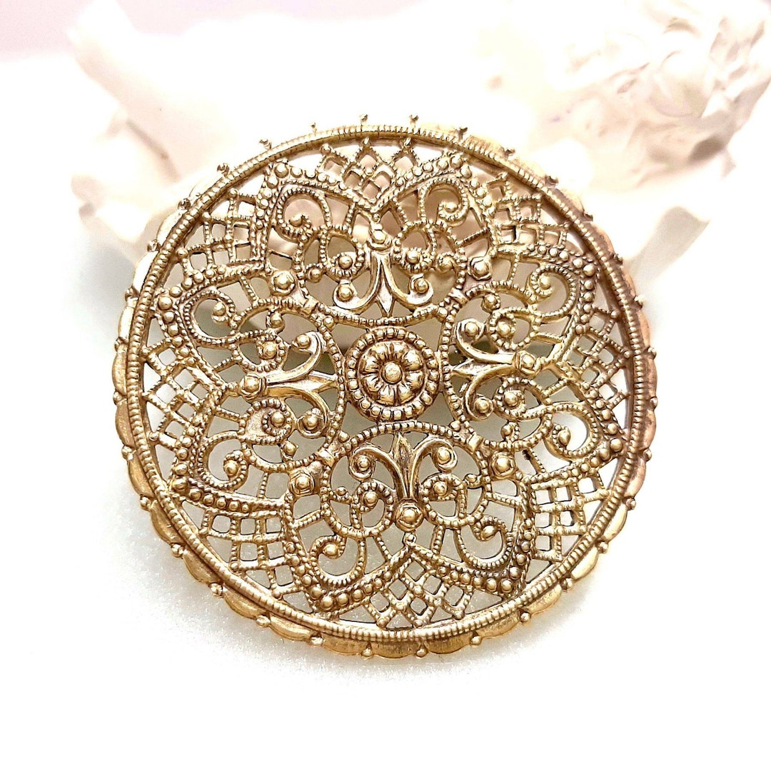 Filigree Brass Stamping Large Round European Filigree Brass Stamping ...