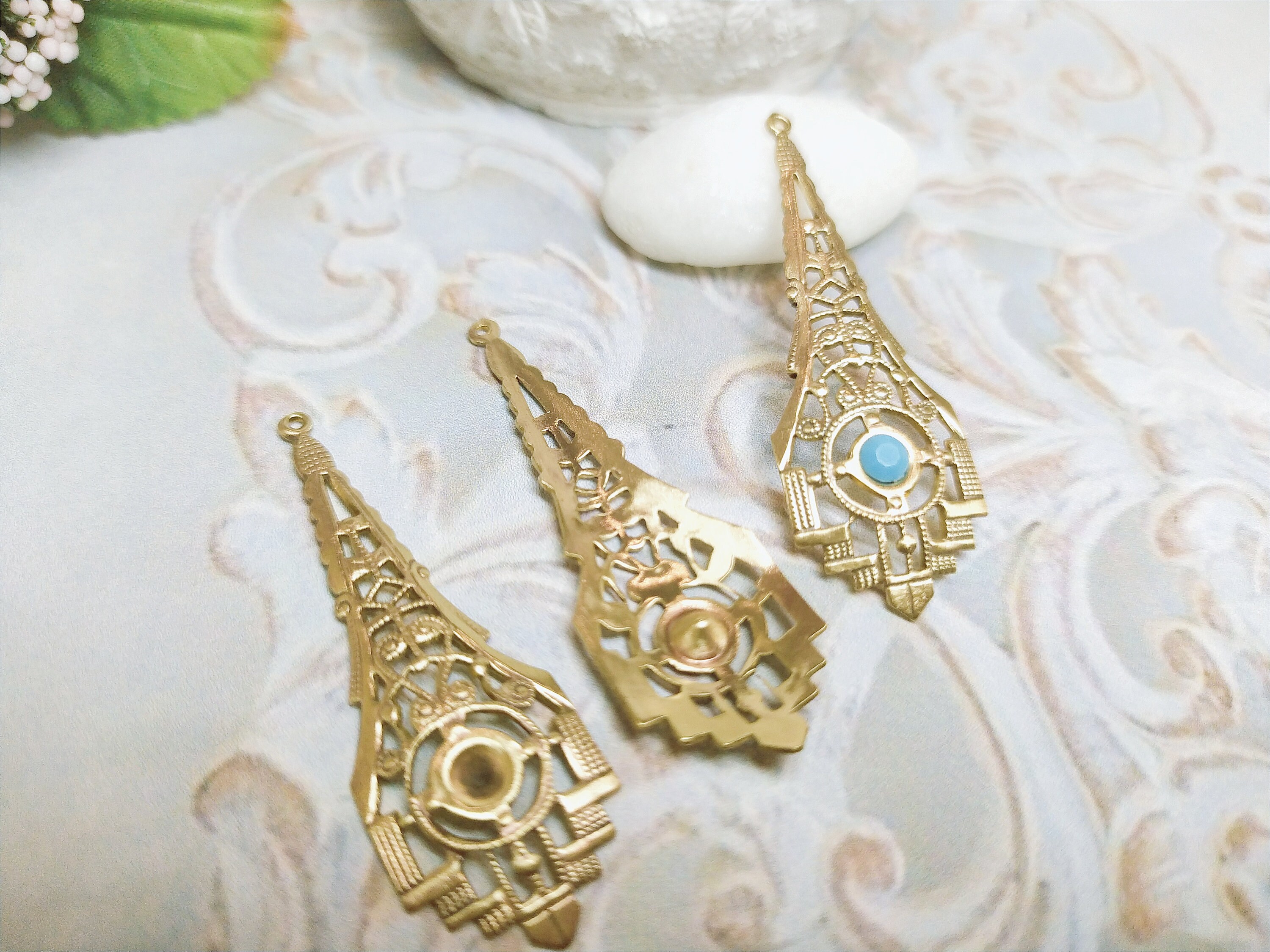 Filigree Teardrop Brass Stamping Drop Filigree Czech Filigree Brass ...