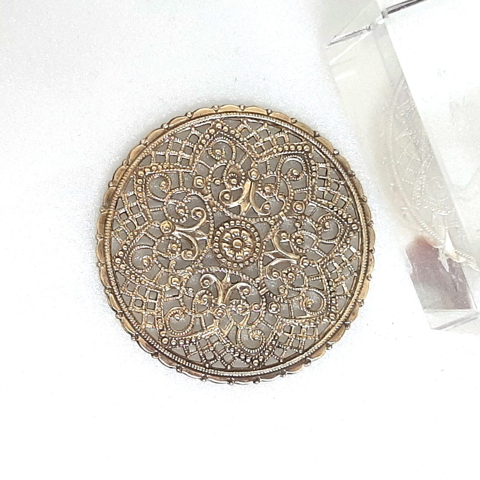 Filigree brass stamping Large round European filigree brass | Etsy
