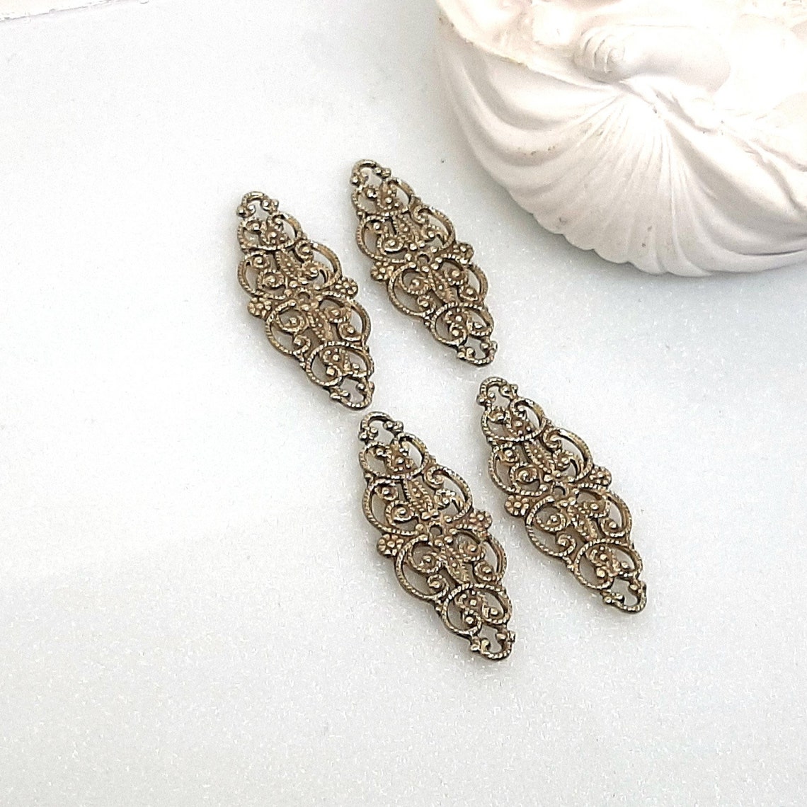 Filigree Brass Stamping Jewelry Making Connector Raw Brass - Etsy