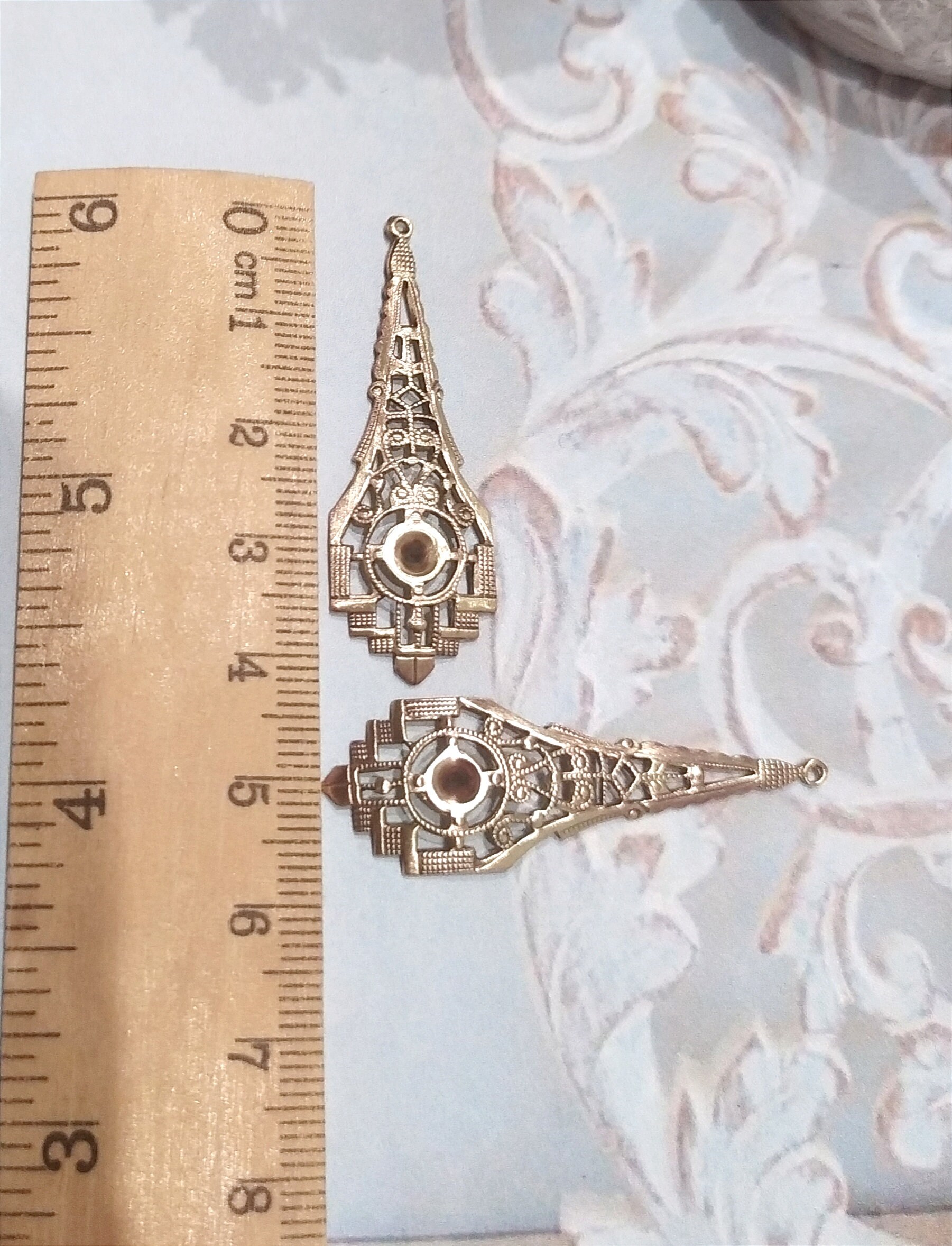 Filigree Teardrop Brass Stamping Drop Filigree Czech Filigree Brass ...