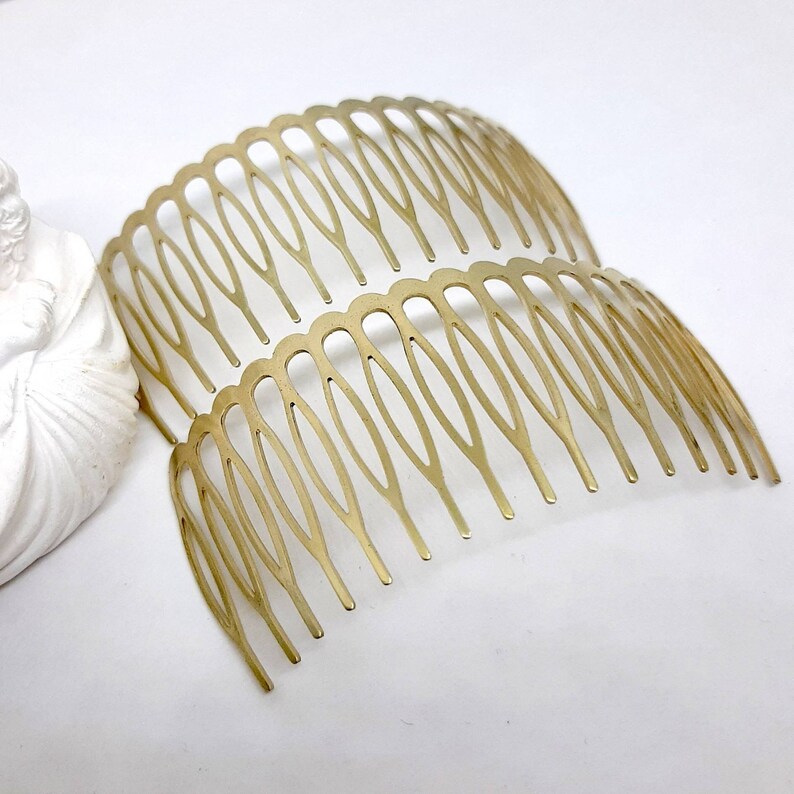 Wide Basic Brass Hair Comb for 16 Teeth Long Curved Brass Comb - Etsy