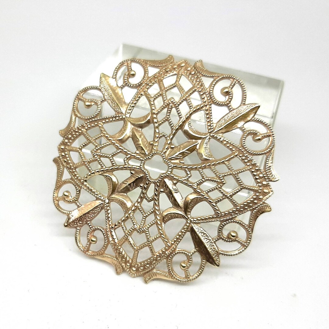 Raw Brass Large Round Flat Filigree Finding European Filigree - Etsy