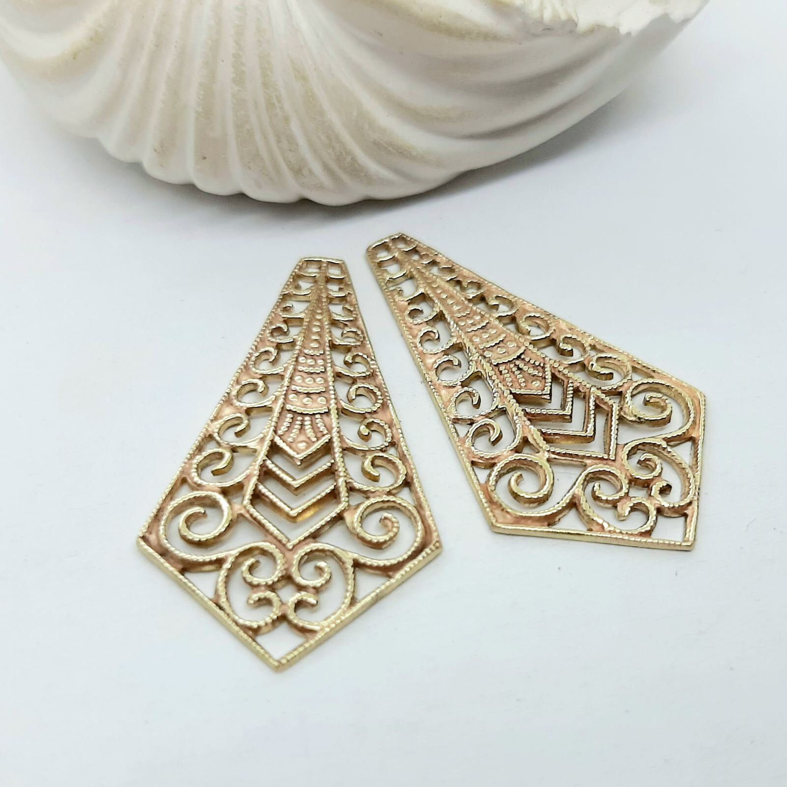 Filigree Teardrop Brass Stamping Drop Filigree European Stamping Set of ...