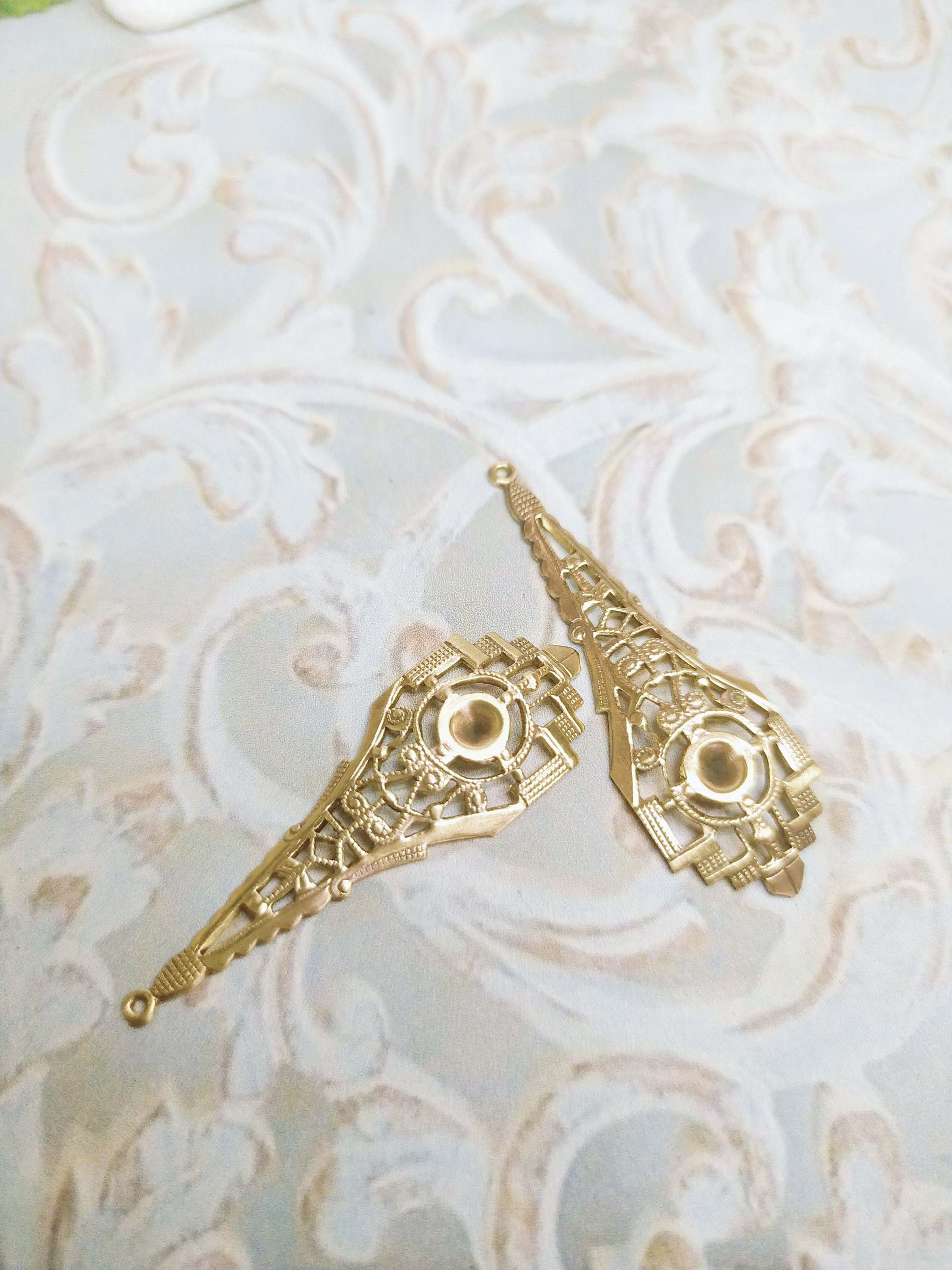 Filigree Teardrop Brass Stamping Drop Filigree Czech Filigree Brass ...