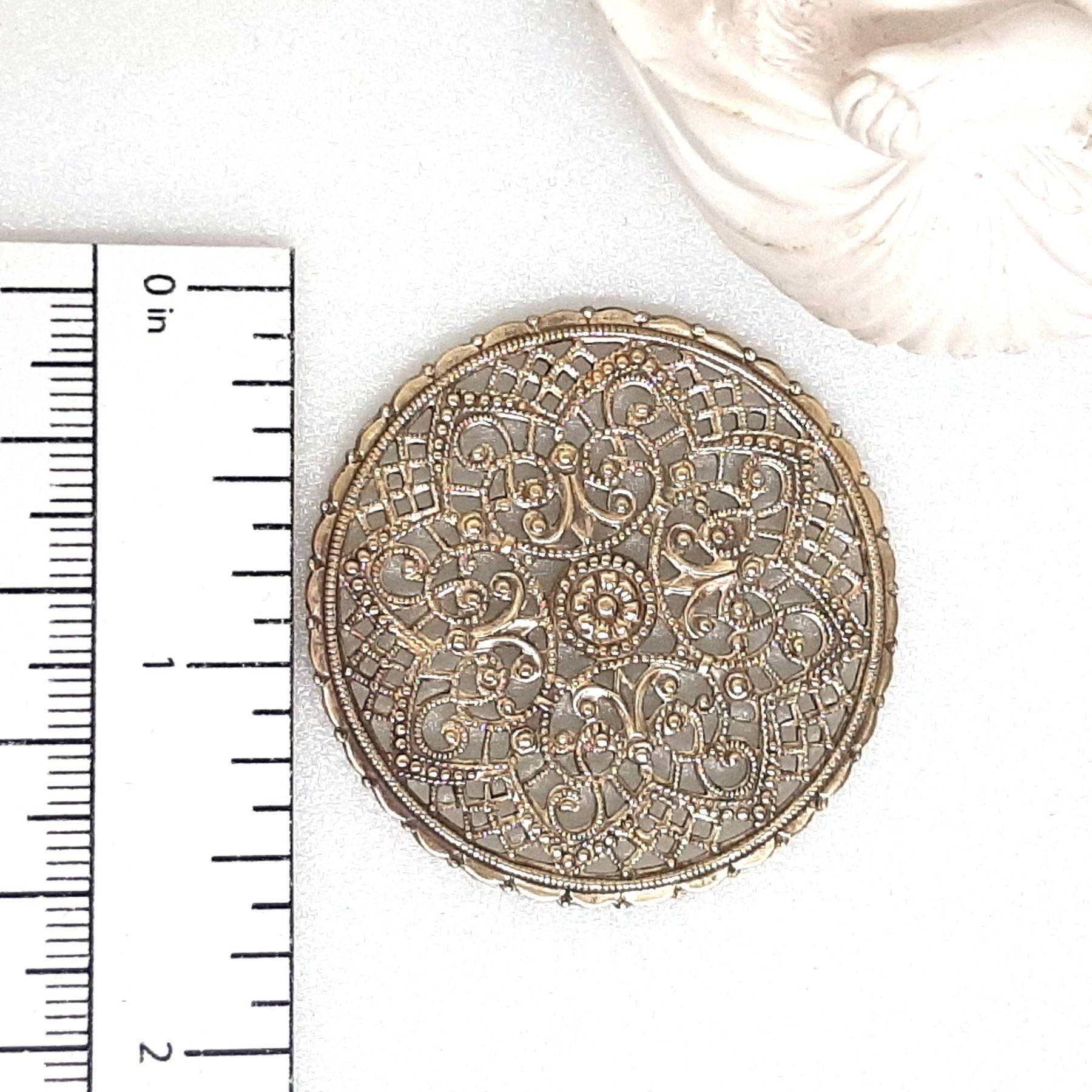 Filigree brass stamping Large round European filigree brass | Etsy