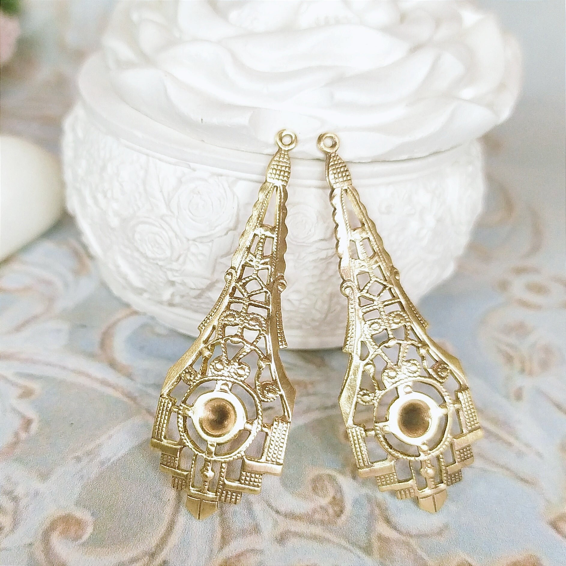 Filigree Teardrop Brass Stamping Drop Filigree Czech Filigree Brass ...