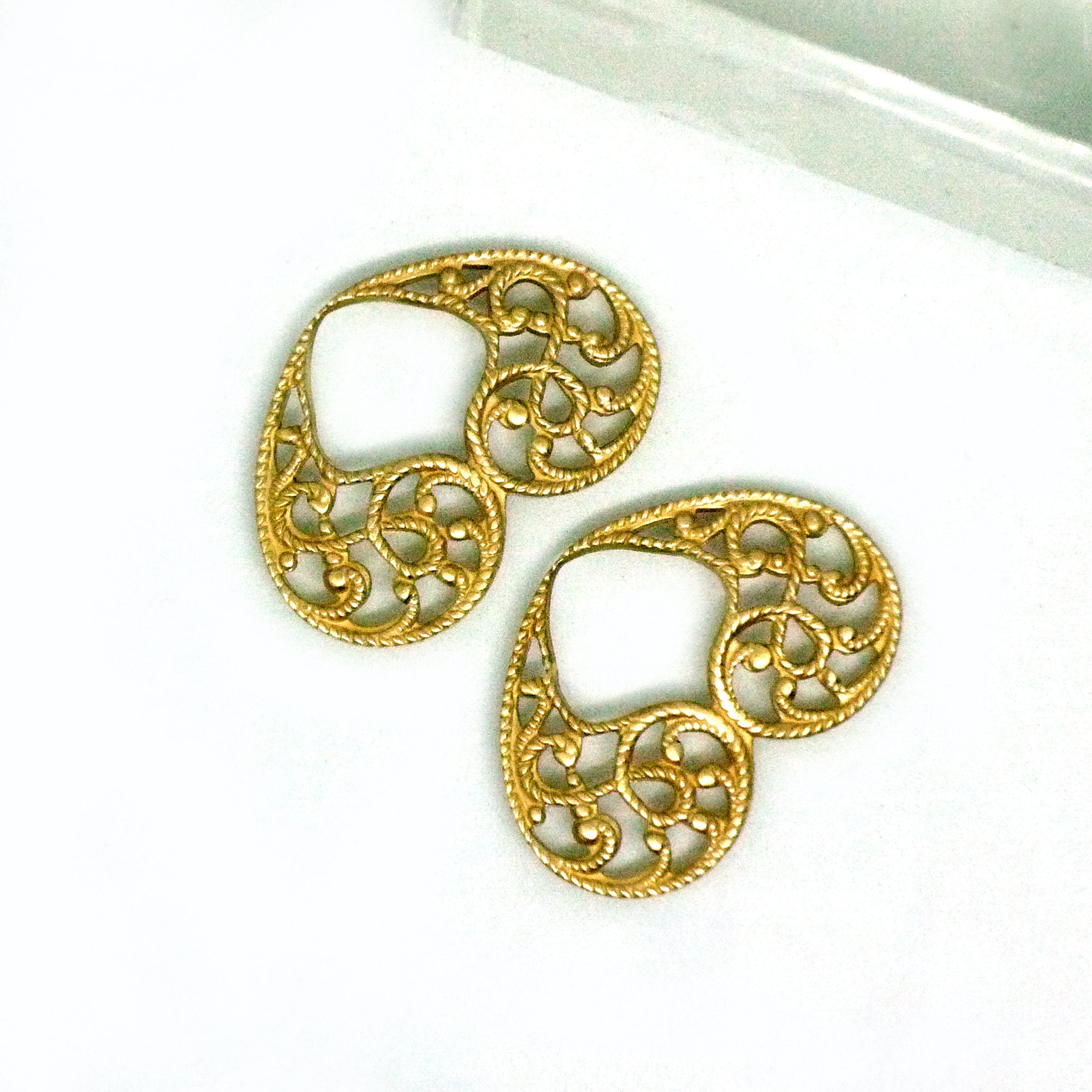 Filigree Brass Connector European Filigree Stamping Filigree - Etsy