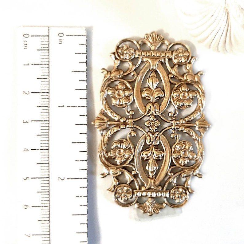 Large Filigree Brass Stamping Large Ellipse European Brass Stamping ...