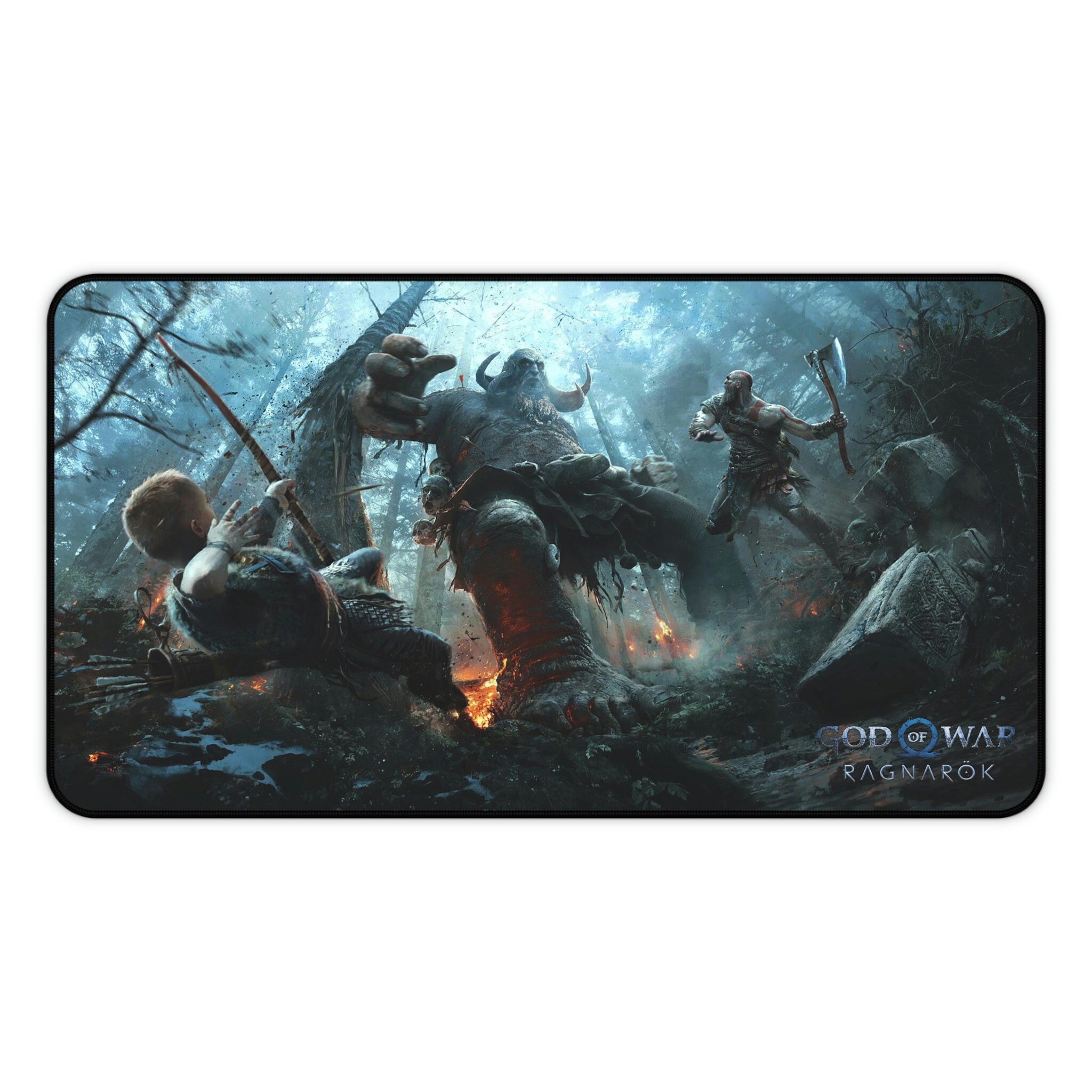 God of War Ragnarok Kratos Atreus Troll Fight Home Office - Etsy