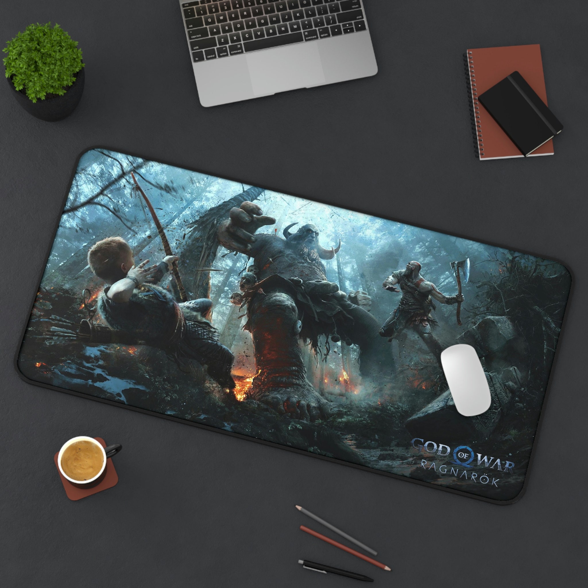 God of War Ragnarok Kratos Atreus Troll Fight Home Office - Etsy