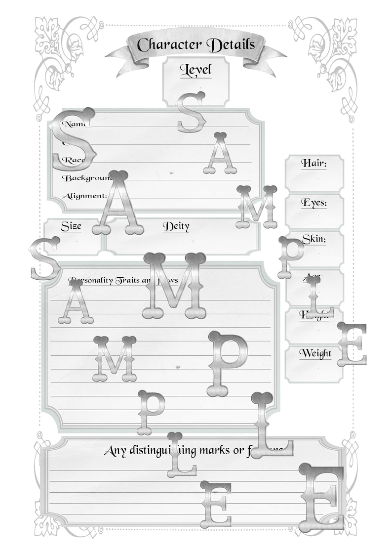 A4 Downloadable Player Sheets Complete Set 3.5 - Etsy