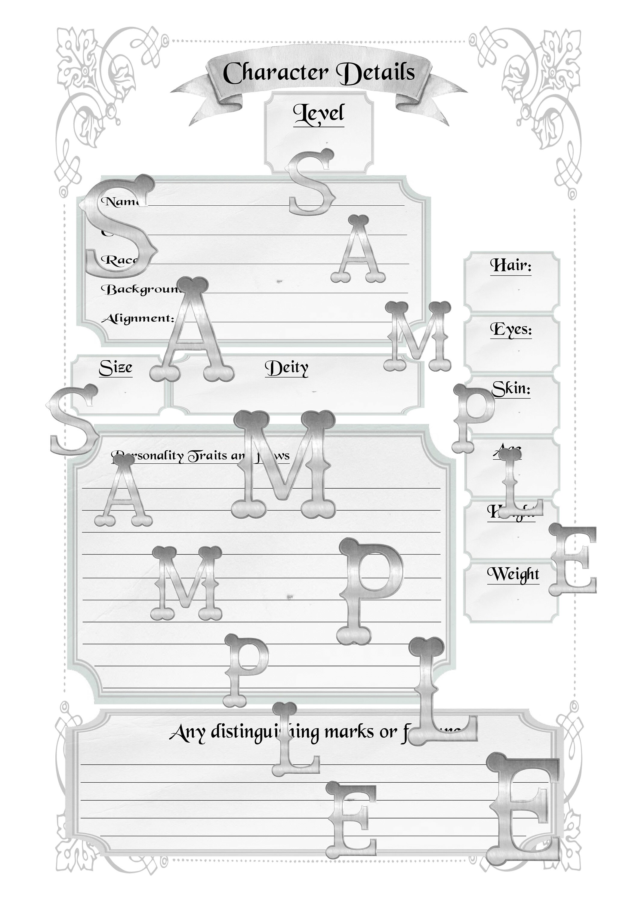 A4 Downloadable Player Sheets Complete Set 3.5 - Etsy