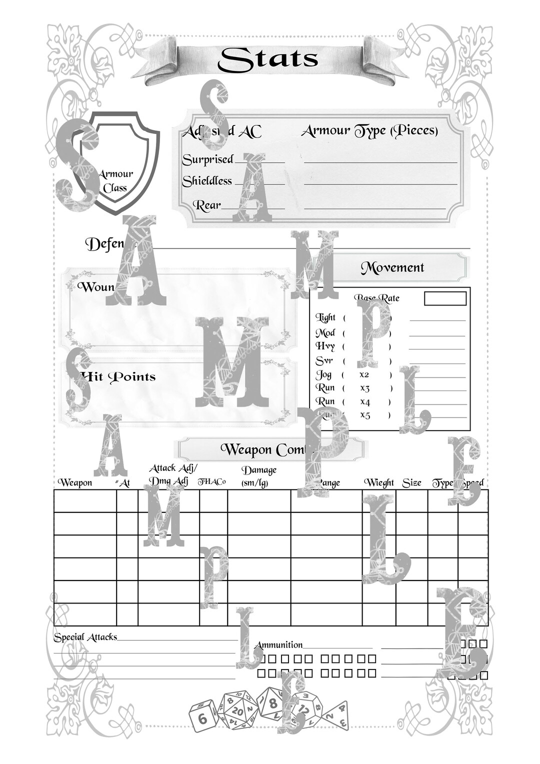 New A4 2nd Edition Downloadable Player Sheets - Etsy