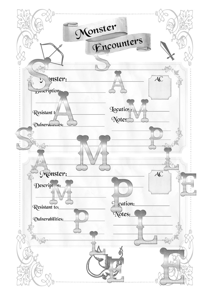 A4 Downloadable Player Sheets Complete Set 3.5 - Etsy