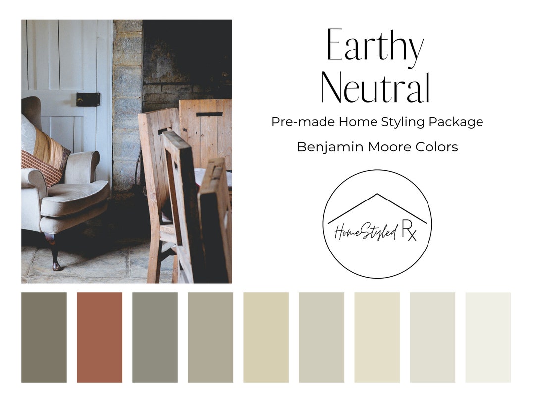 Earthy Neutral Pre-made Paint Color Palette and Home Styling Package - Etsy