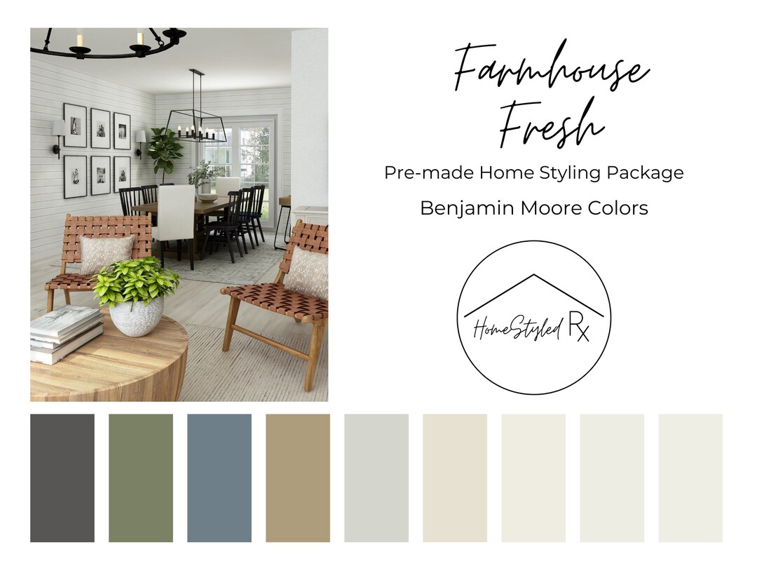 Farmhouse Fresh Pre-made Paint Color Palette and Home Styling Package ...