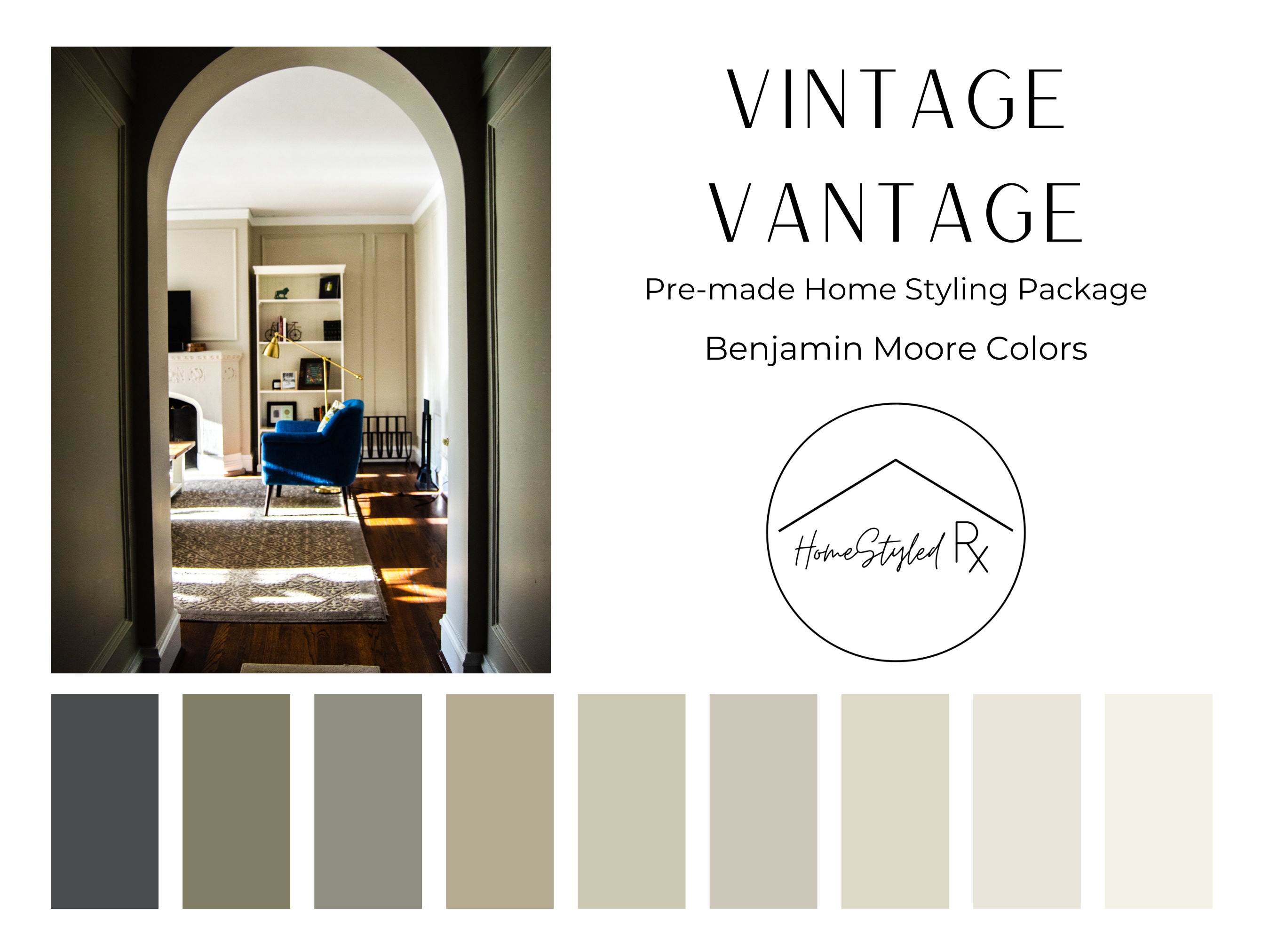 Vintage Vantage Pre-made Paint Color Palette and Home Styling Package ...