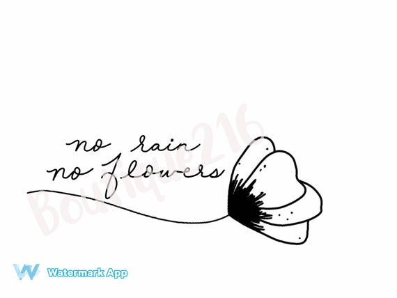 No Rain No Flowers SVG Printable | Etsy