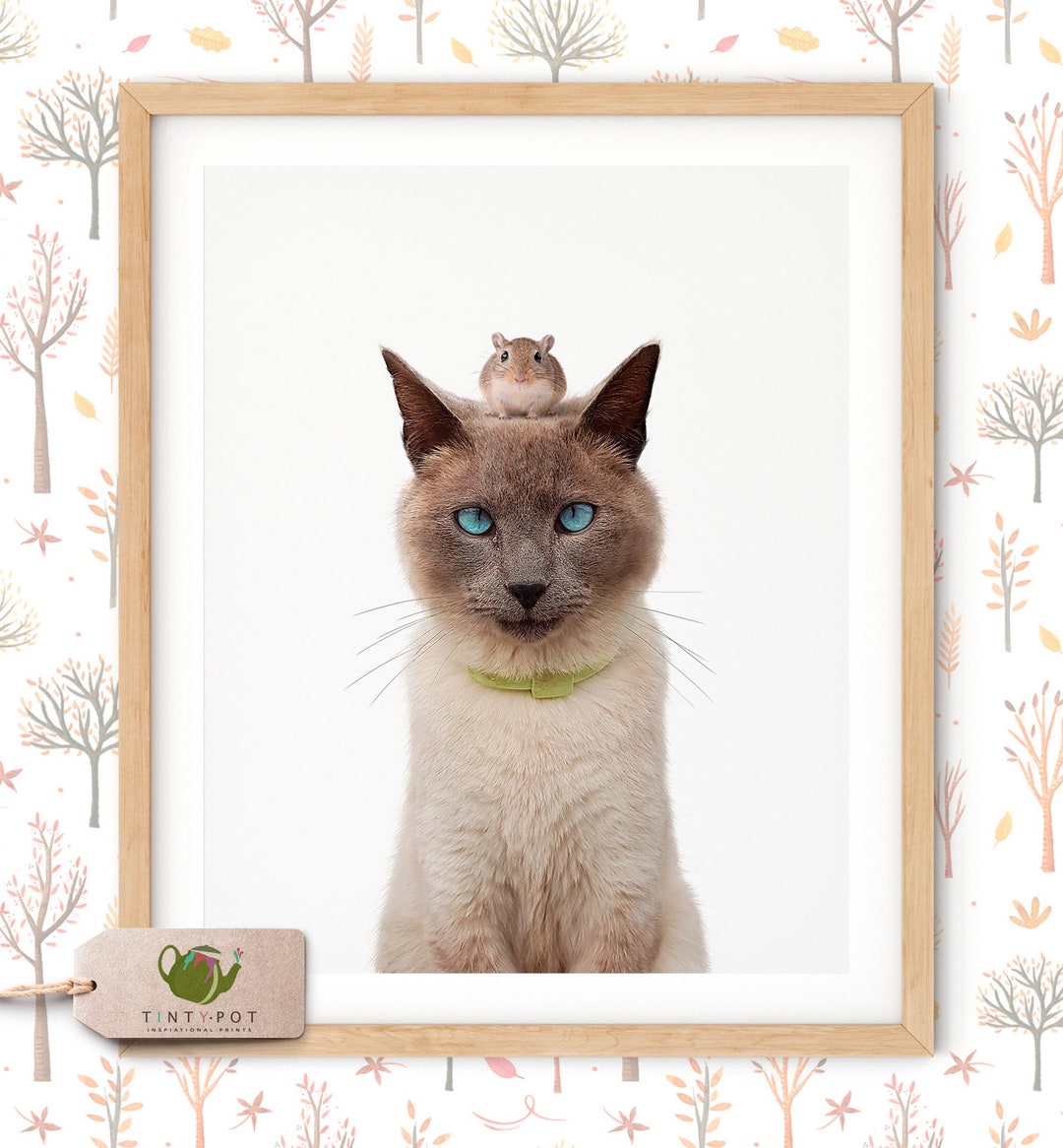 Whimsical Cat Art, Boho Cat Print for Girls Boys Playroom Decor ...