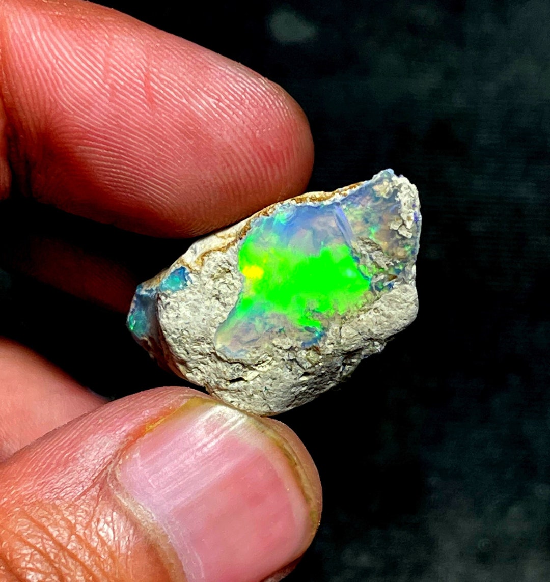 21.50.ct Opal Raw, Ethiopian Opal Rough, Natural Opal Raw Stone, Fire ...