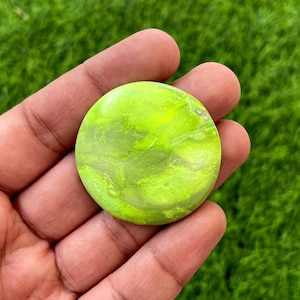 Large Gaspeite Cabochon Canada Australia Giant Apple Green Handmade ...