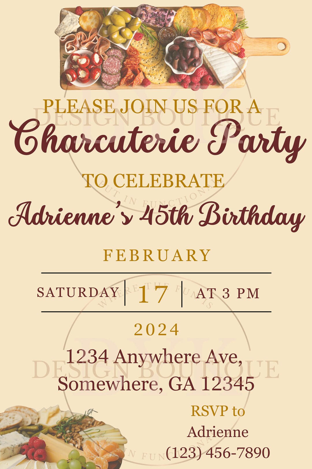 Charcuterie Party Invitation D.I.Y - Etsy