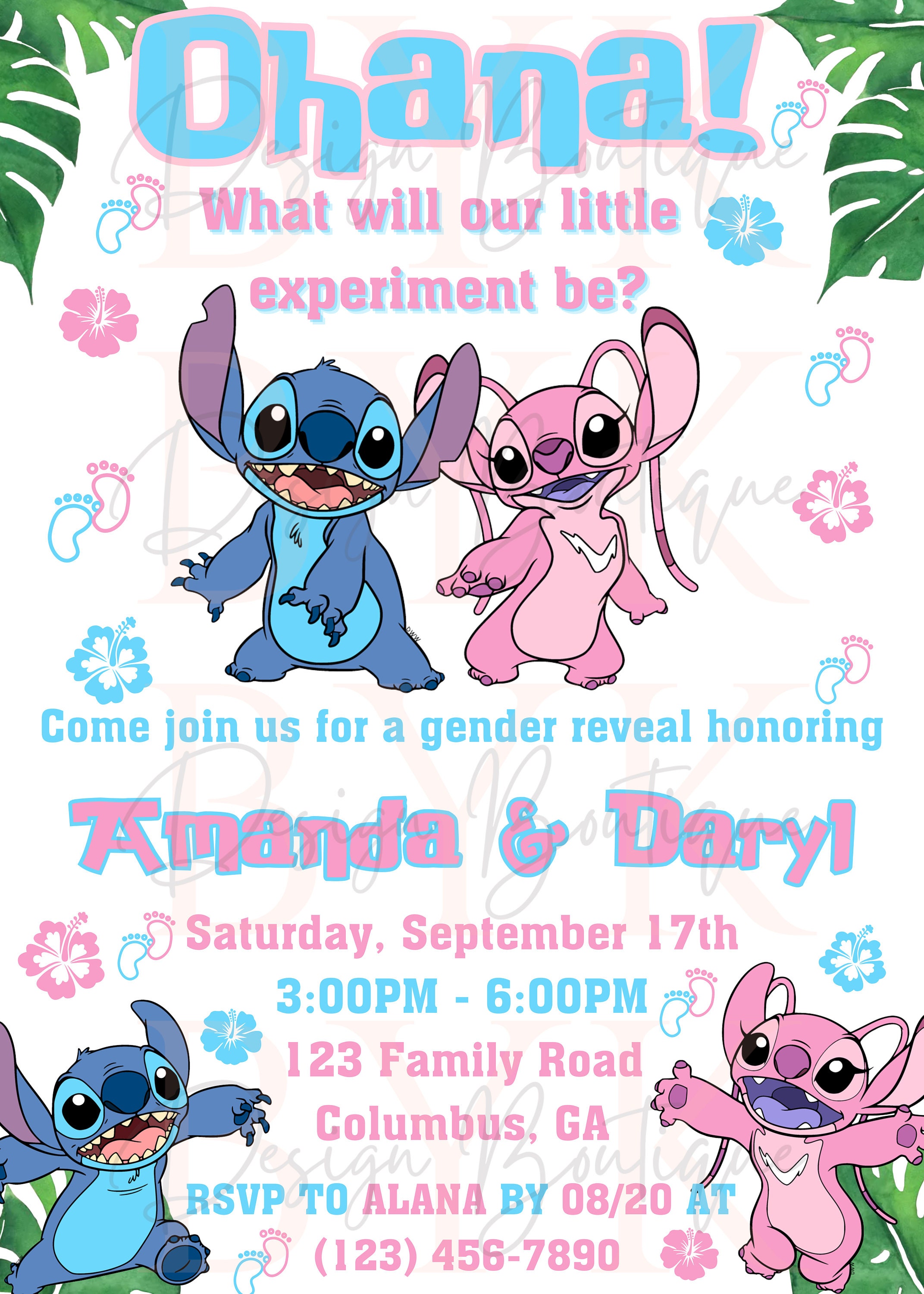 Stitch or Angel Gender Reveal D.I.Y - Etsy