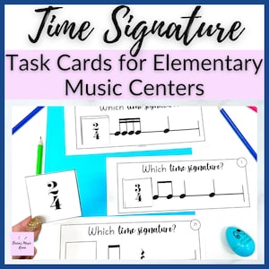 Time Signature Task Card Game for Rhythm Elementary Music Centers for ...