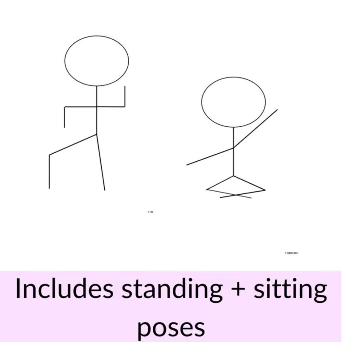 Stick Figure Statue Posters Deck 1 // Music Warm up Movement Activity ...