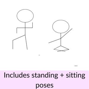 Stick Figure Statue Posters Deck 1 // Music Warm up Movement Activity ...