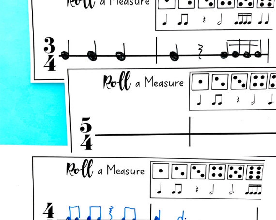 Roll a Measure Time Signature Game for Rhythm Music Centers for Piano ...