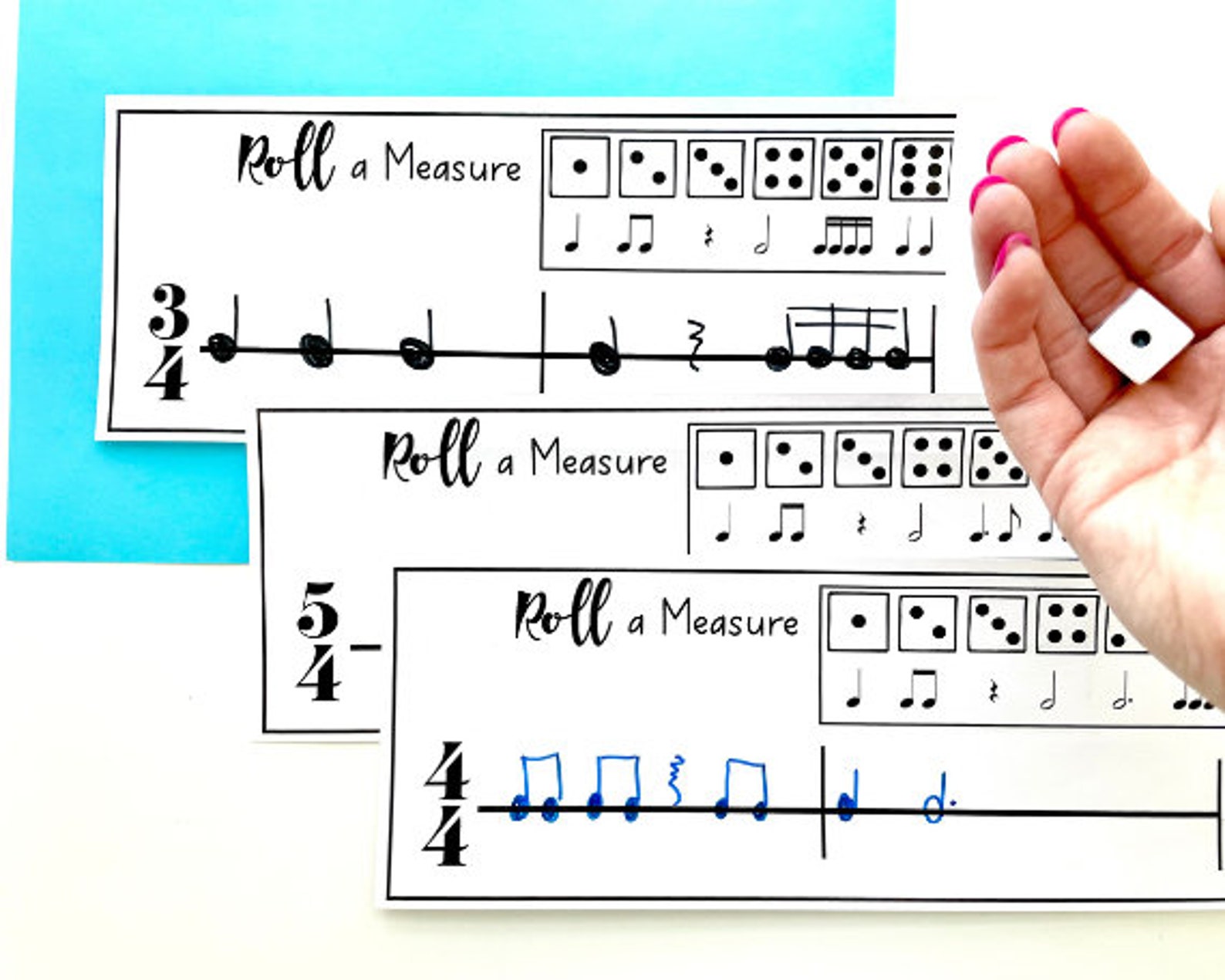 Roll a Measure Time Signature Game for Rhythm Music Centers for Piano ...