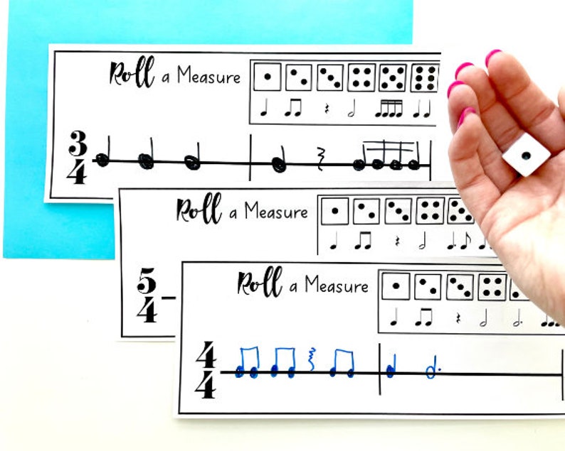 Roll a Measure Time Signature Game for Rhythm Music Centers for Piano ...