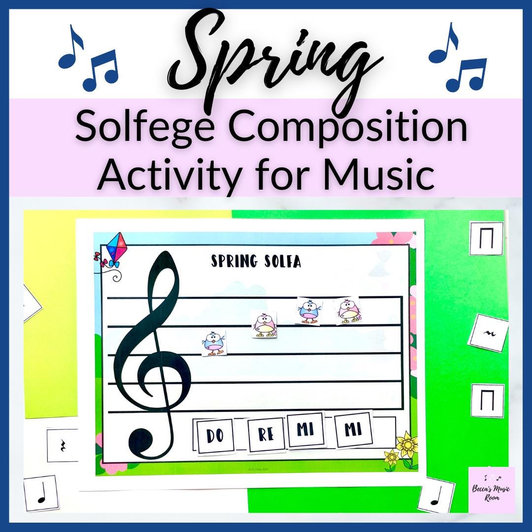 Spring Solfege Composition Activity for Elementary Music Centers Spring ...