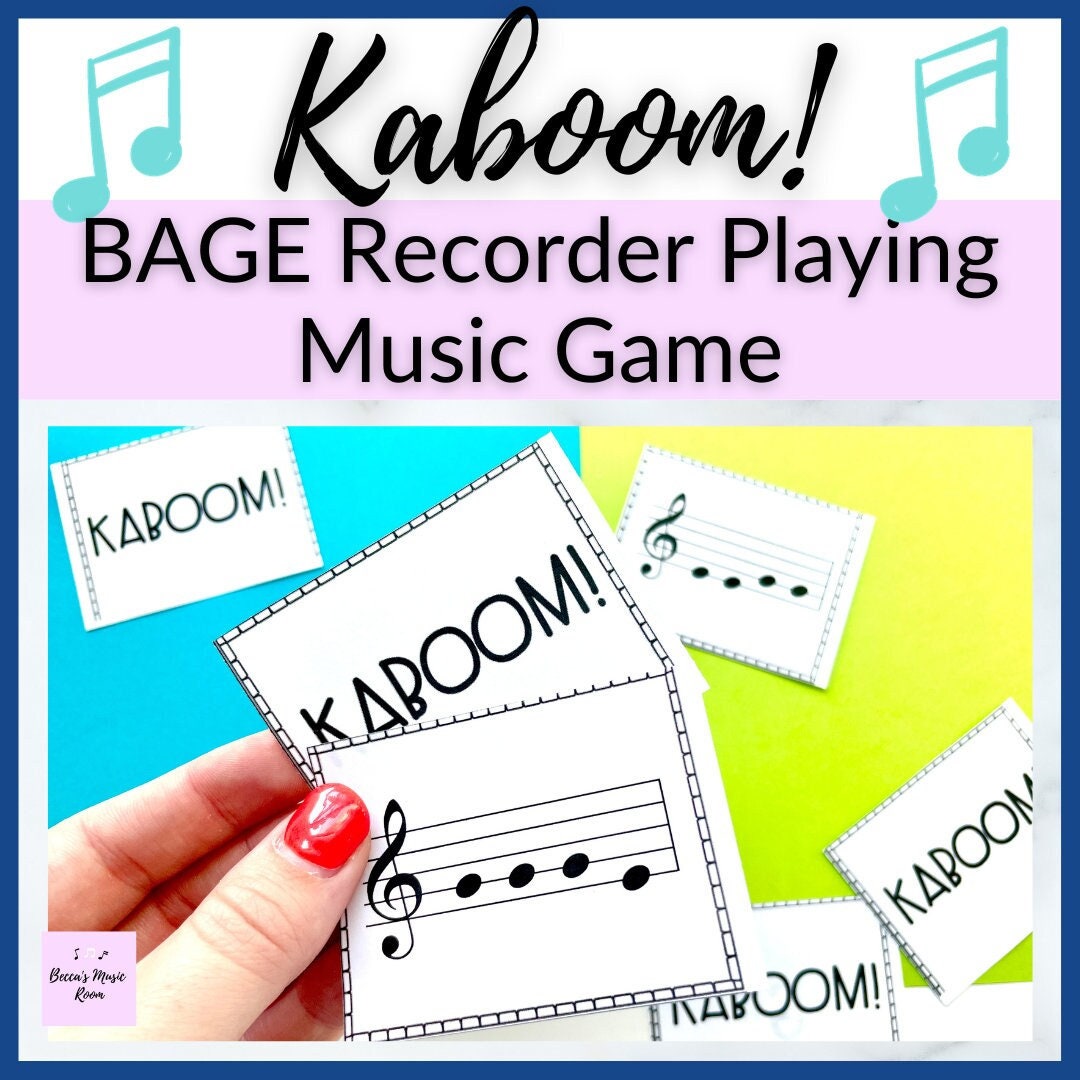 B-A-G-E Recorder Kaboom! Centers Game for Elementary Music for Piano ...