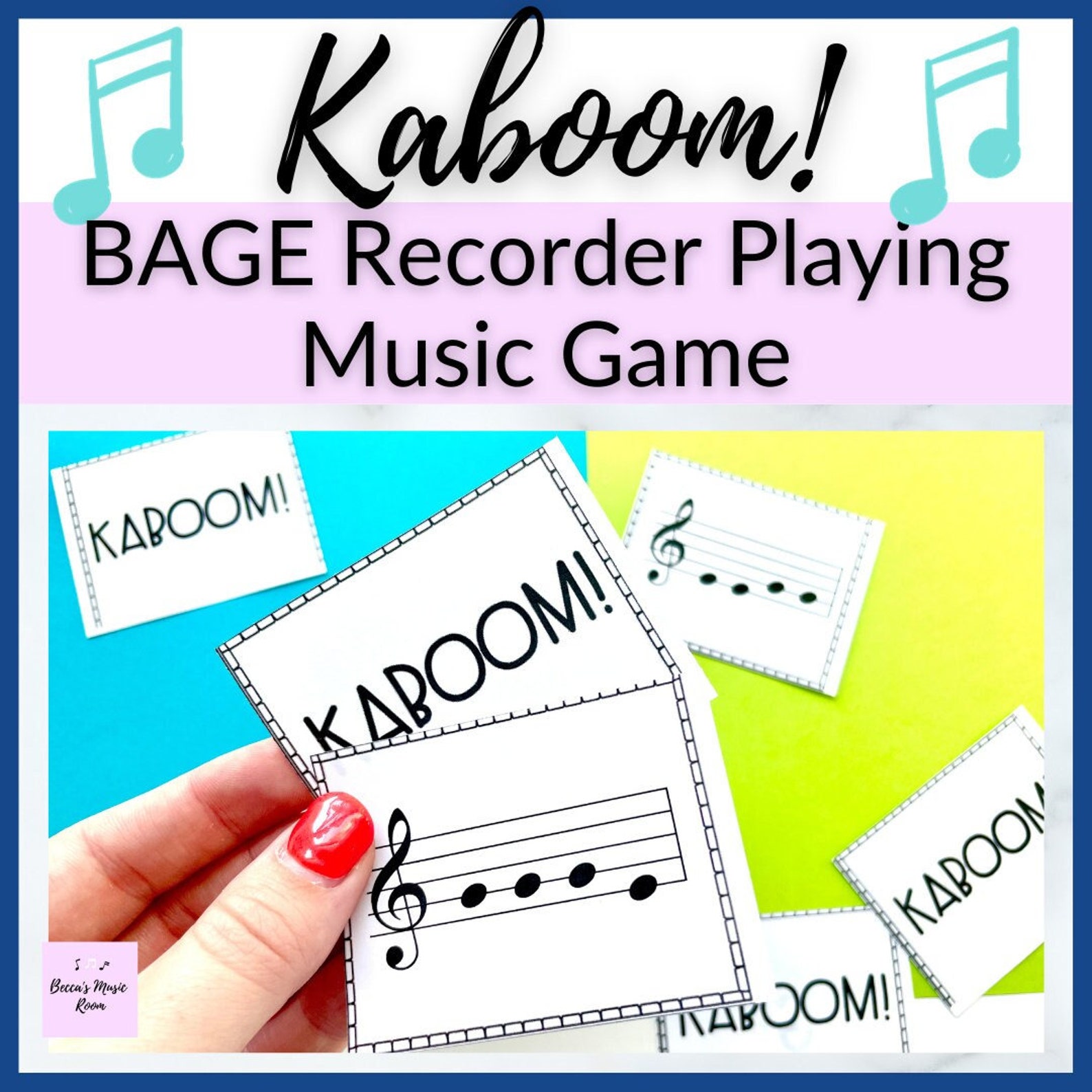 B-A-G-E Recorder Kaboom Centers Game for Elementary Music for Piano ...