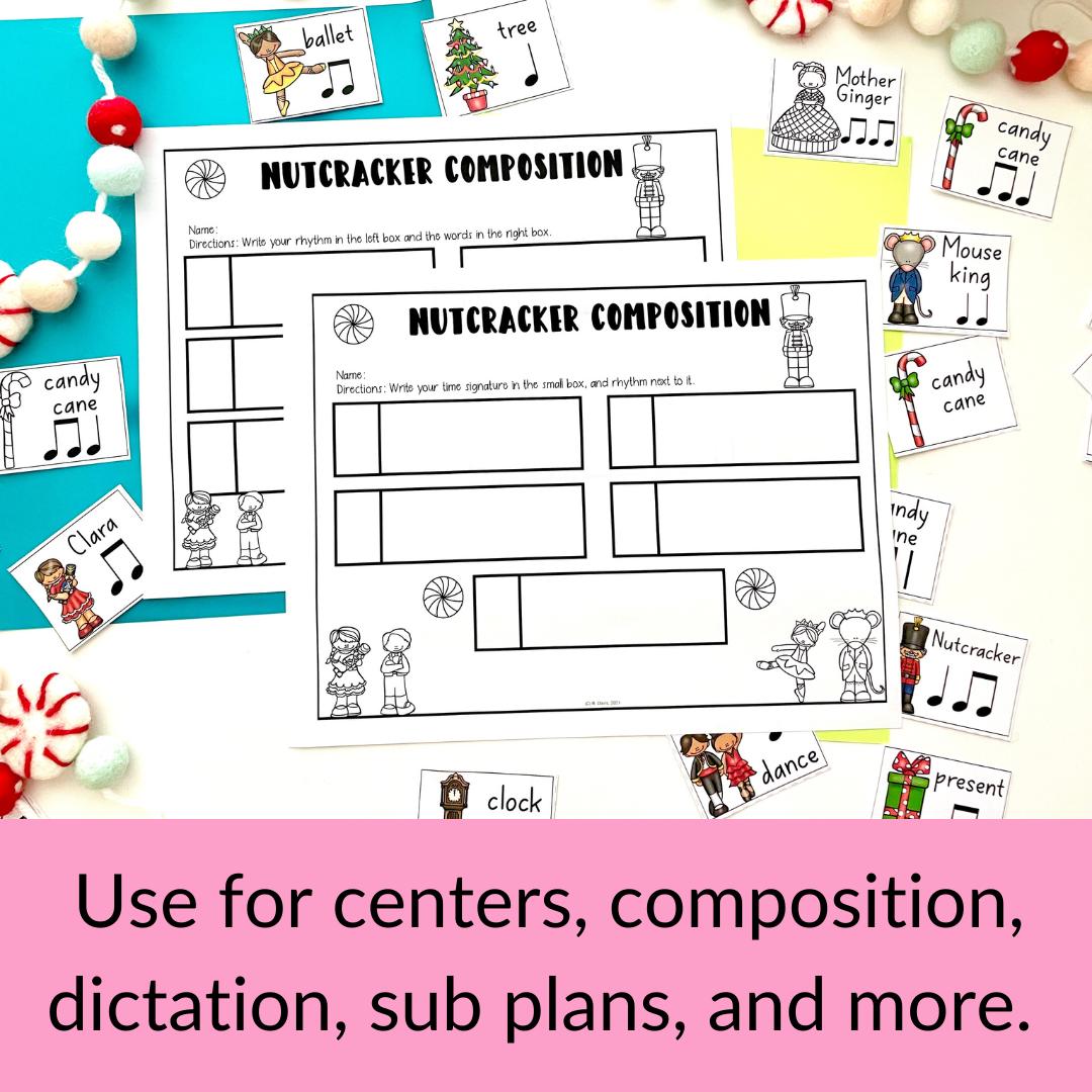 Nutcracker Ballet Printable Rhythm Manipulatives + Composition Activity ...