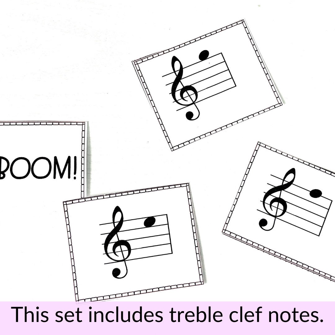 Treble Clef Kaboom // Centers Game for Elementary Music for Piano ...