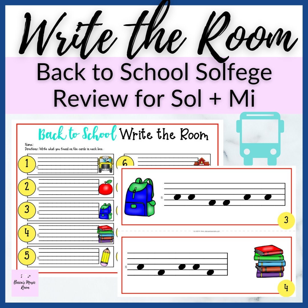 Sol Mi Back to School Melody Write the Room for Solfege Patterns for ...