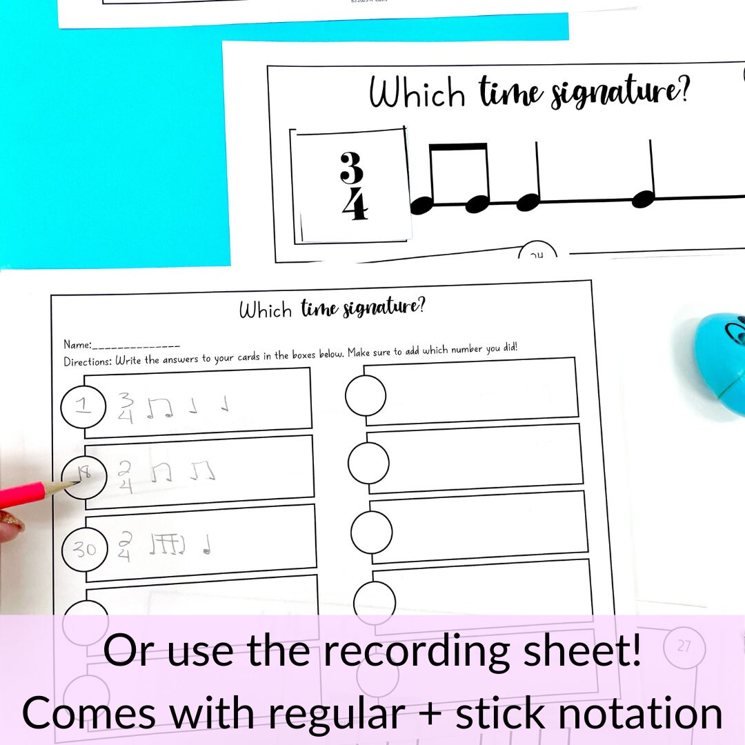 Time Signature Task Card Game for Rhythm Elementary Music Centers for ...